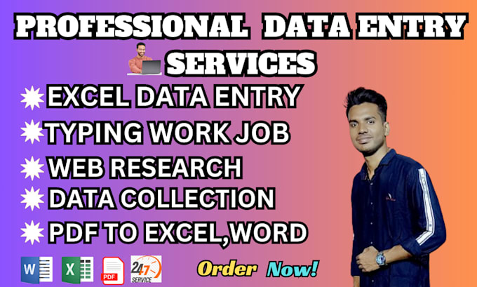 Do data entry, typing work, excel data entry, web research by Rakeshbiswas175 | Fiverr
