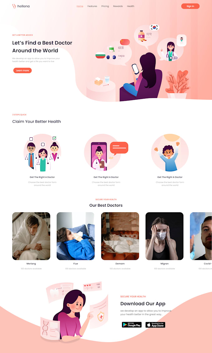 Do figma website ui design, landing page, dashboard page by Dolaajib | Fiverr