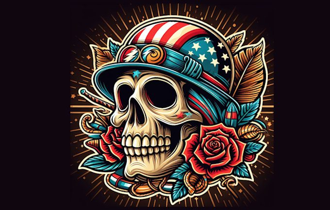 Design a unique modern grateful dead skull mascot logo with unlimited ...
