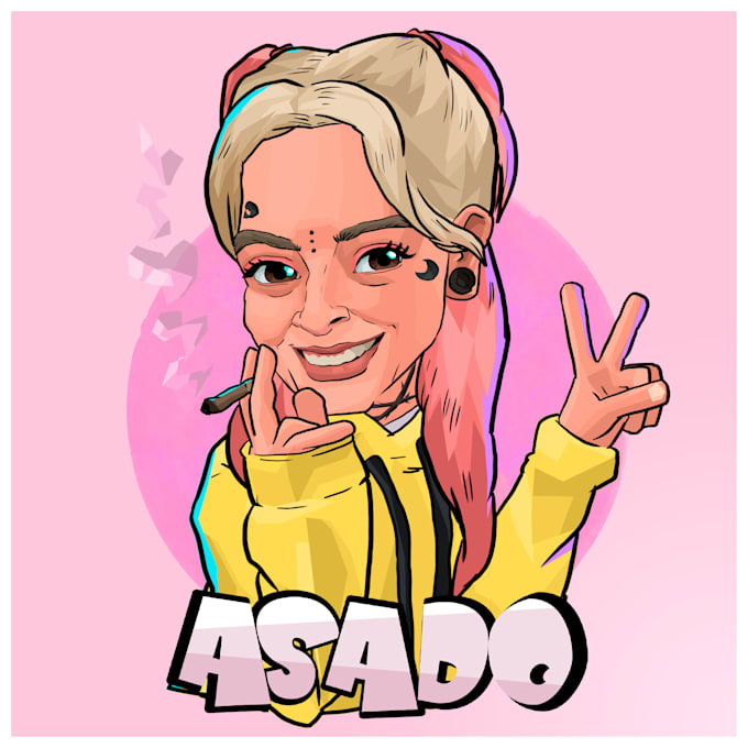 Draw custom cartoon pfp avatar logo for youtube twitch by ...