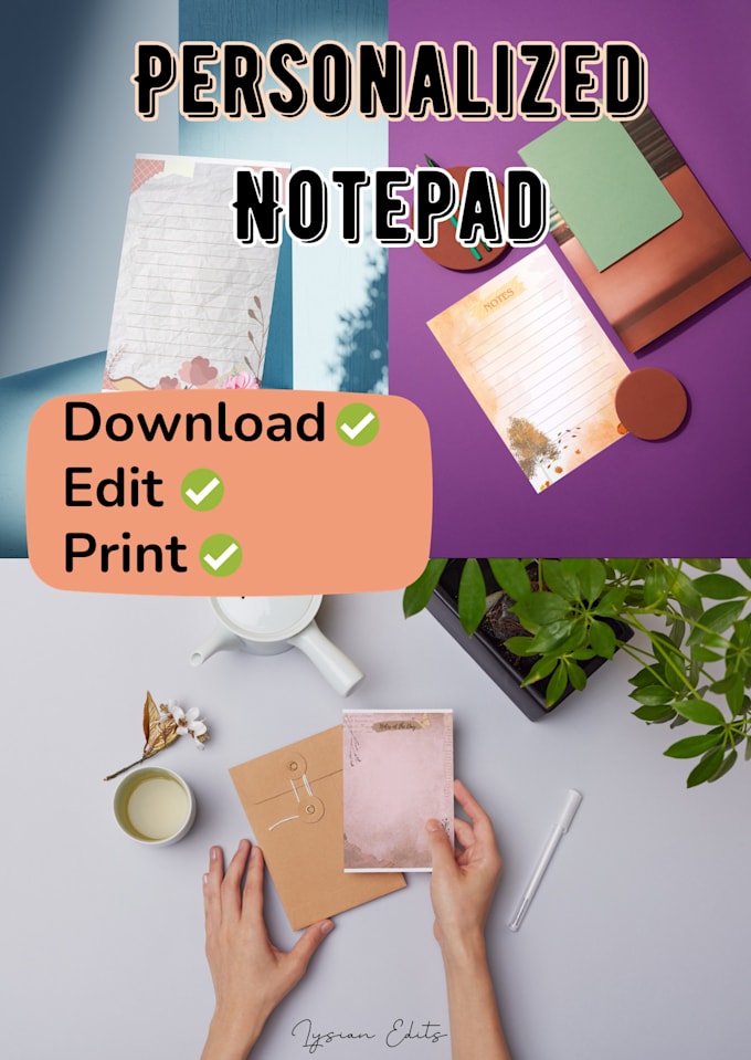 Customized notepad templates on canva by Ryjmrtnz | Fiverr