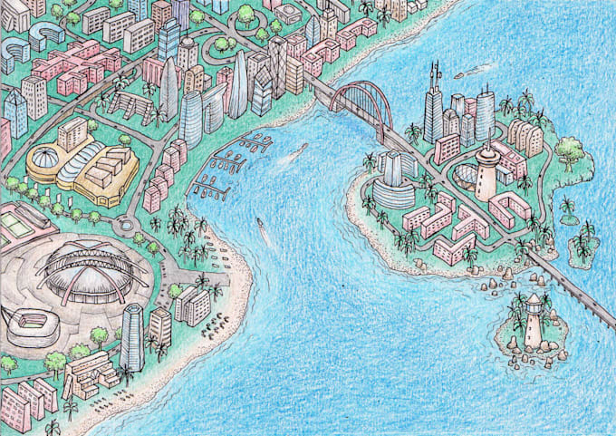 Create personalized map by hand drawn on paper by Ipandygital | Fiverr