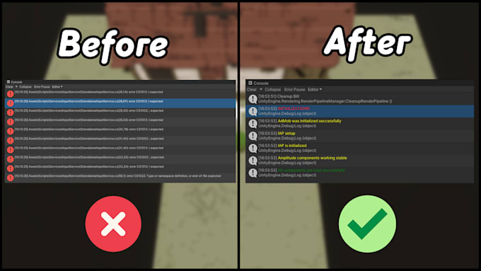 Fix your bugs in unity projects by Great_uknown | Fiverr