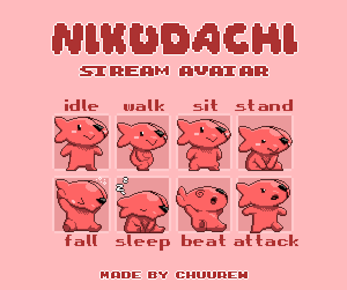 Make your customized pixel art stream avatar by Chuurencouto | Fiverr