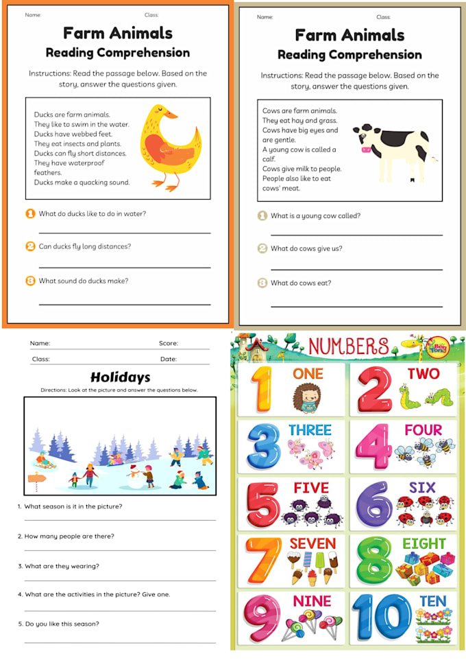 Design a professional worksheet for kids and business by H_a_b_i_b ...