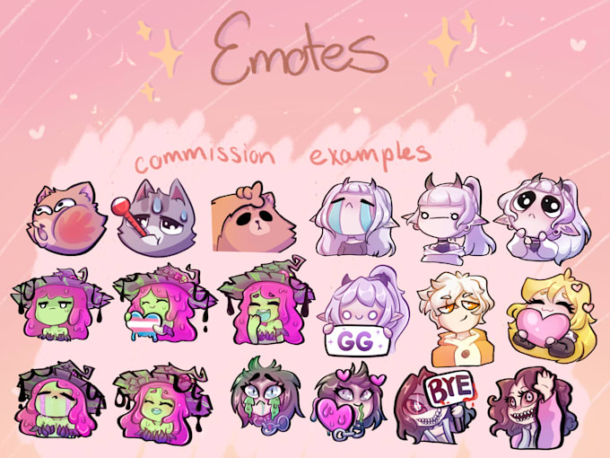 Draw cute custom emotes by Onistrawberry | Fiverr