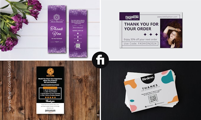 Design amazon product insert card, thank you card, package insert by ...