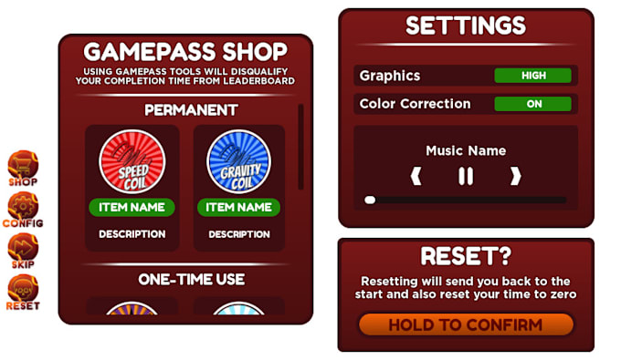 Design a gui for your roblox game by Reza_e | Fiverr