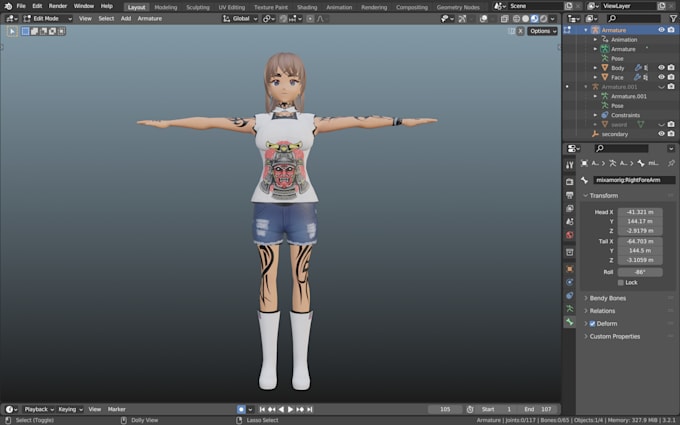 Create a 3d anime character model by Ogoysans | Fiverr