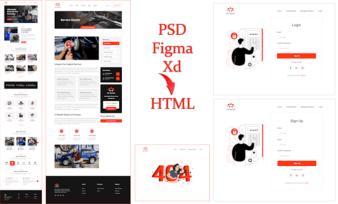 Convert psd,figma,xd to animated website using html,css by Ami_robirai ...