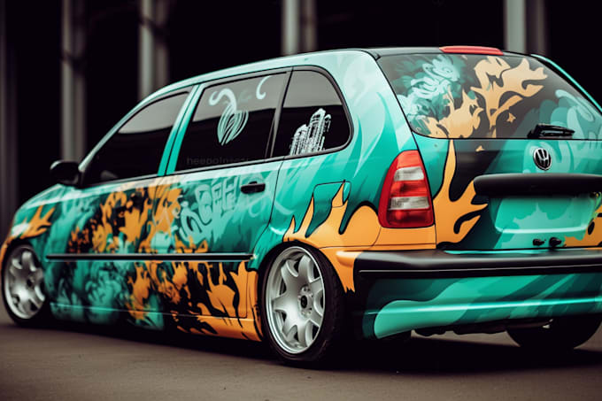 Draw car wrap design, vehicle wrap design, racing car wrap by ...