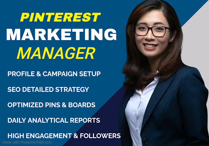 Be your pinterest marketing manager to create optimized seo pins and boards by Guru_pins | Fiverr