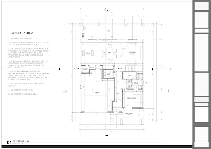 Draw city permit or county permit architecture autocad