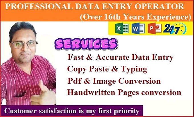 Do handwriting retyping documents data entry in ms word and excel copy ...
