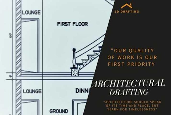Draft architectural drawings, section, elevations, 2d drawings in ...
