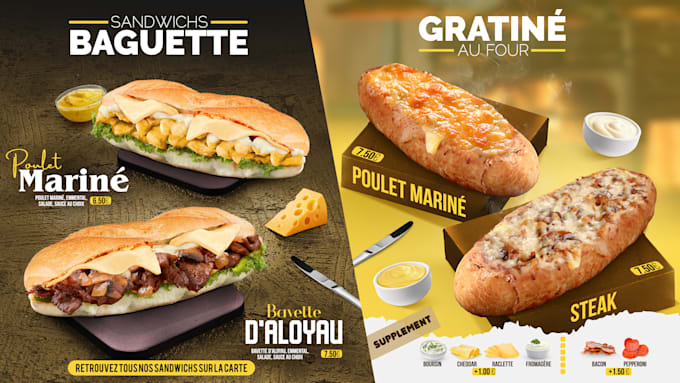 Create a menu for your restaurant with photo montage by B_ilyes | Fiverr