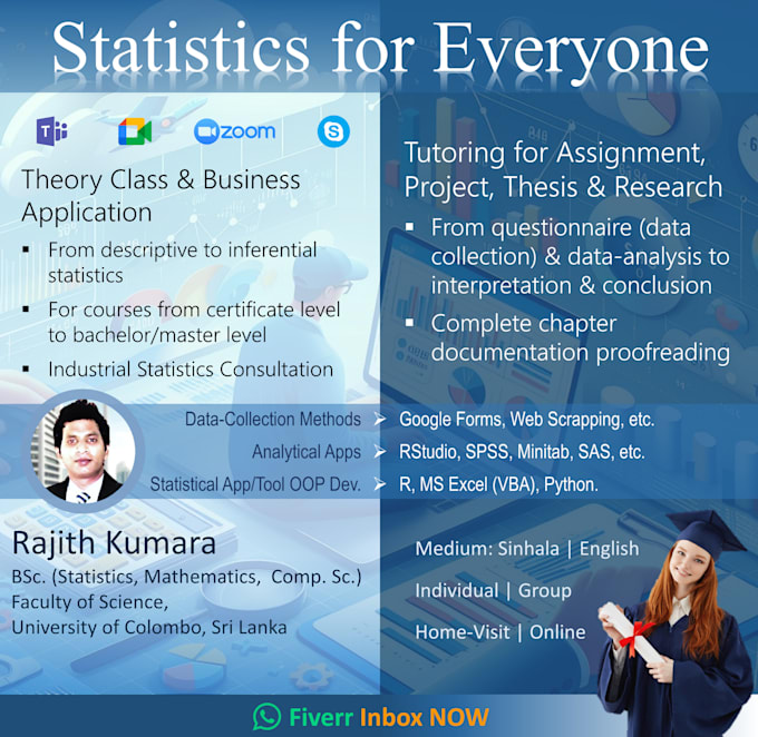Be your expert statistics tutor and business insight guide by ...