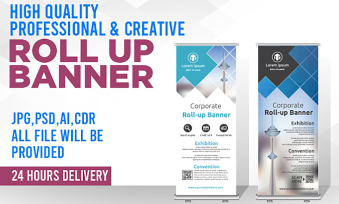 Do outstanding roll up, retractable, vertical stand banner by Ayushd212 ...