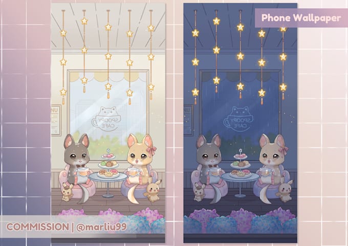 Draw a custom phone wallpaper for you by Marliu99 | Fiverr