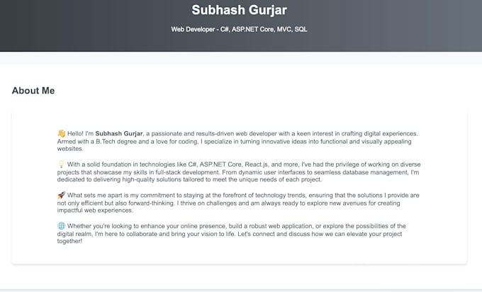 Craft Dynamic Websites In Asp Net Core Mvc React By Subhash9829 Fiverr