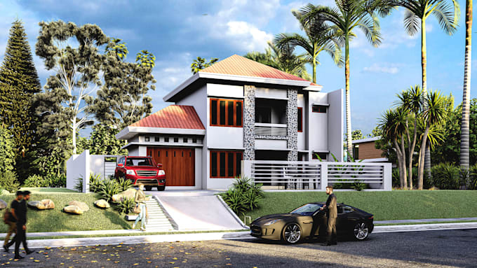Design architectural 3d model rendering, house exterior, walkthrough by Archi_3d_ | Fiverr