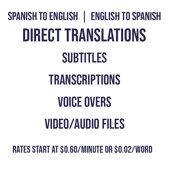 Do English To Spanish Or Spanish To English Translations By Suinewai