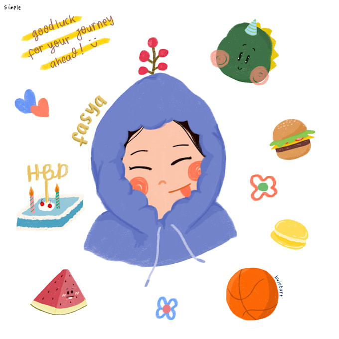 Draw illustration that you can turn into a sticker by Nadeeaz_ | Fiverr