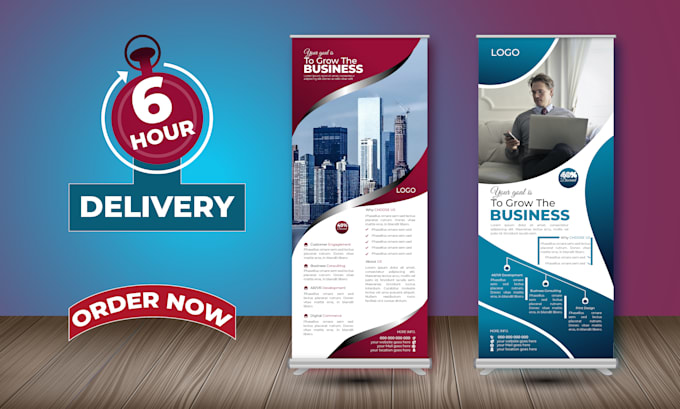 Create roll up, retractable and pull up banner design by Naygrapix | Fiverr