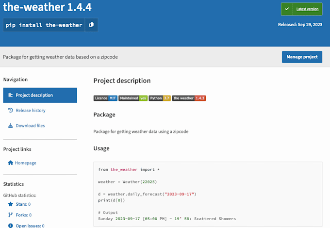 Build a custom python package by Michael_mondoro | Fiverr Build a custom python package by Michael_mondoro | Fiverr