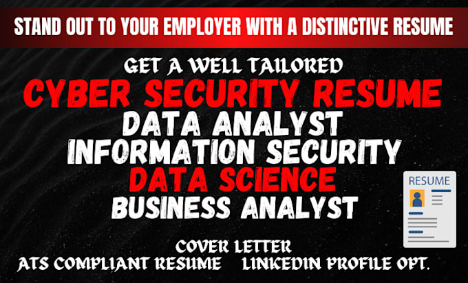 Write data science, data analyst, cybersecurity resume, and resume writing by Pro_resume16 | Fiverr