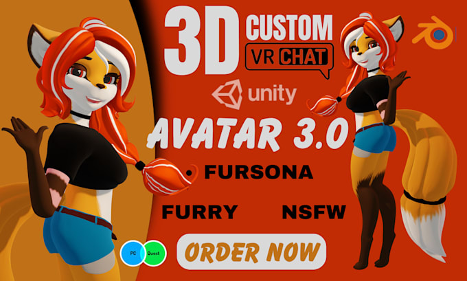 3d model vrchat avatar, fursona, furry avatar, vr chat, vrc, nsfw, vr character