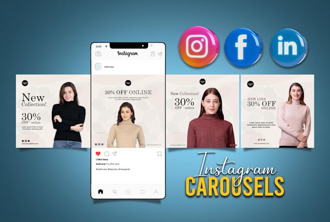 Create attractive instagram, facebook carousel ads design by Ss ...