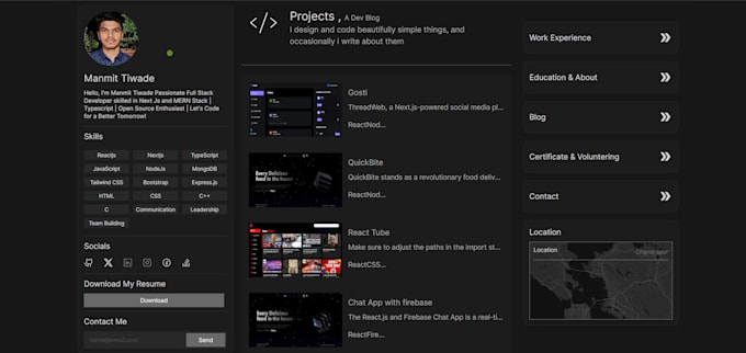 Professional portfolio website developer in react and nextjs by Manmit_tiwade | Fiverr