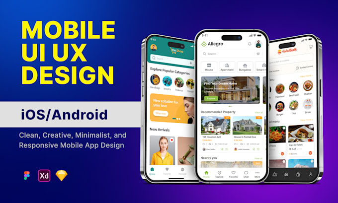 Do Clean Mobile App Ui Ux Design Figma App Ui Design For Ios Or