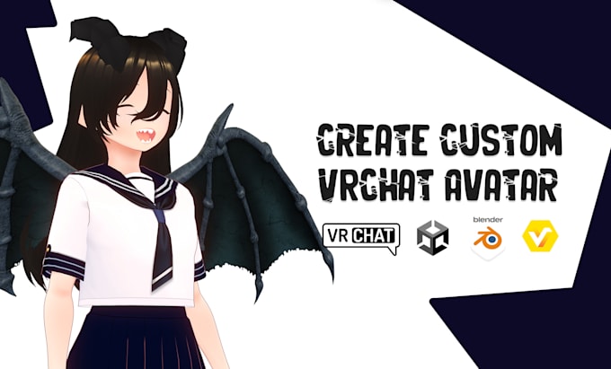Make you a custom vrchat avatar, 3d character modeling, rigging, and texturing