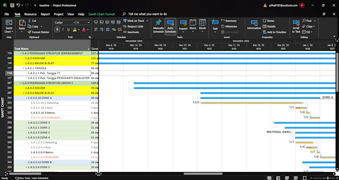 Create gantt chart and wbs in ms project or excel by Syhalf | Fiverr