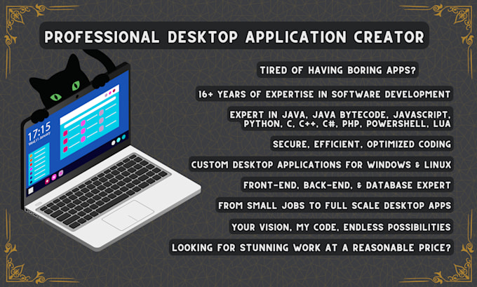 Create a professional desktop application with 16 years of experience ...