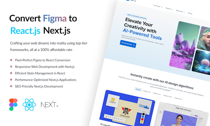 Convert figma to responsive react js next js websites by Sameerahmad223 ...