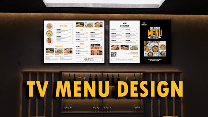 Design professional digital menu or tv menu static screens for ...
