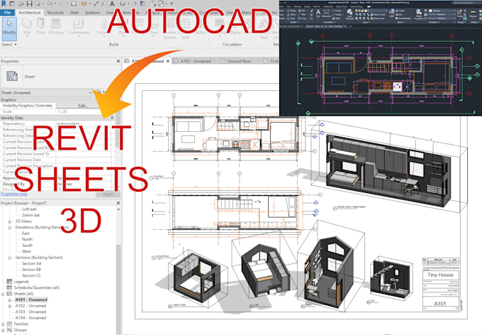2d cad or pdf files to revit detailed model including sheets by Ayca ...