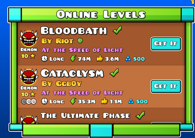 Beat any easy to hard demon in geometry dash by Kalhag420 | Fiverr