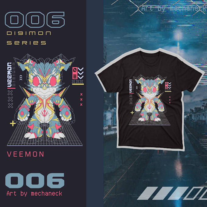 Draw mecha, robot cyber style for tshirt, logo, or sticker by Neratan ...