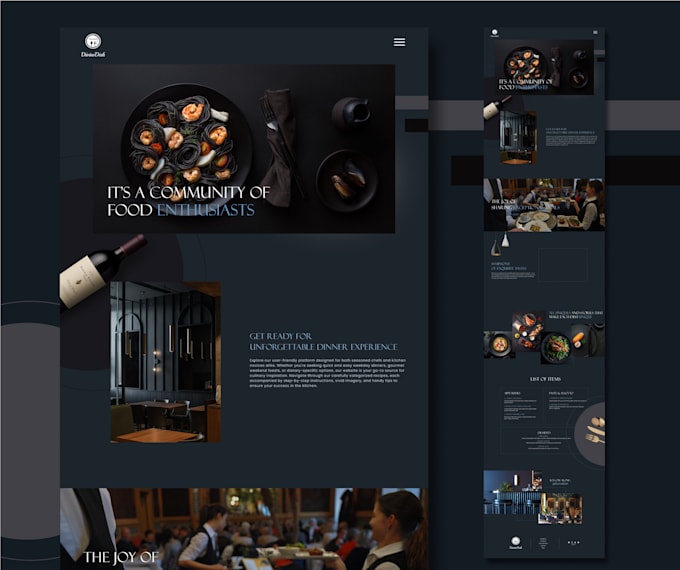 Design custom modern restaurant website by Michu_uxui | Fiverr