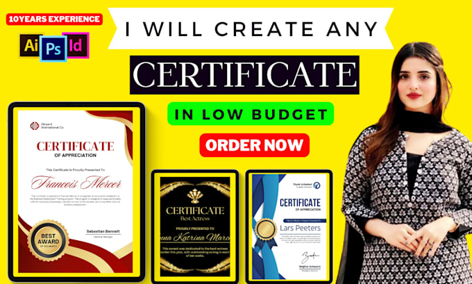 Do any certificate design, diploma or award certificate by Amymohdraza ...