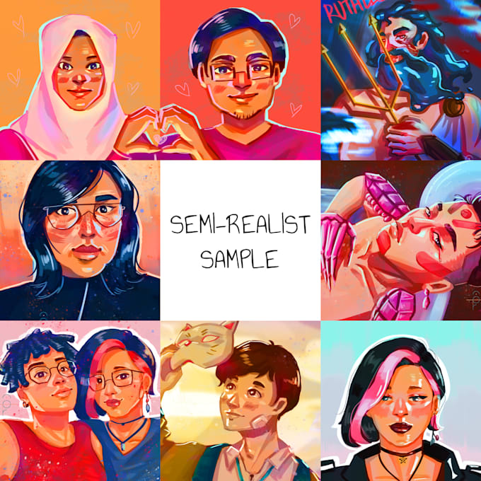 Draw portraits with 3 different style options by Noriarts | Fiverr