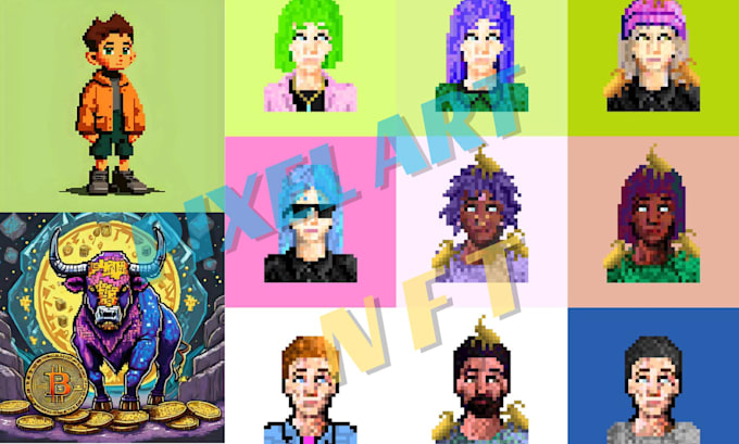 Create stunning pixel art nft collection cryptopunks art pfp 10k nft by Dwane_gary | Fiverr