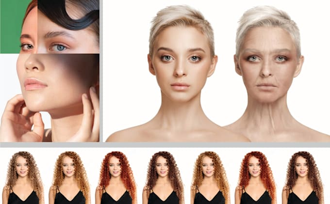 Highly skin retouching and change colour and hair style and image ...