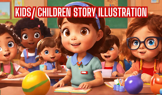 Do children story illustration, kids story book illustrstion, short ...