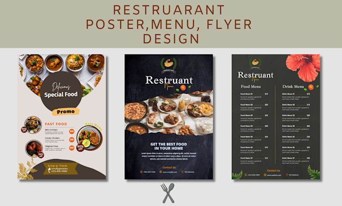 Design modern restaurant menu, poster, flyer by Anandkh23 | Fiverr