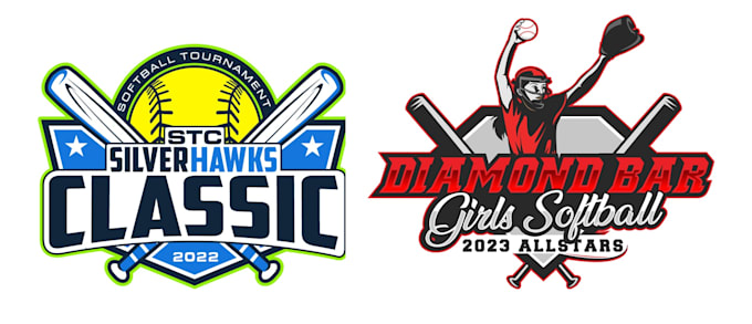 Do awesome modern sports, softball logo for you with my own creativity ...